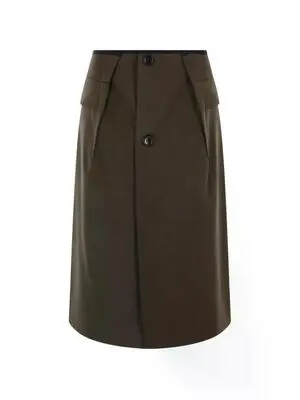 Ter Et Bantine Button-fastening Pleat-detail Midi Skirt - Green