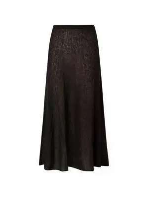 Pinko Knitted A-line Midi Skirt - Brown