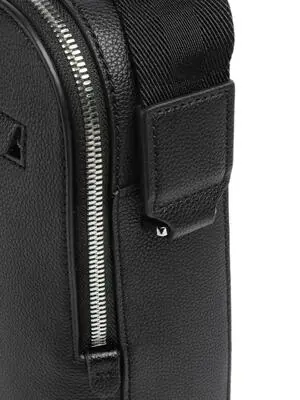 BOSS Logo-detail Leather Messenger Bag