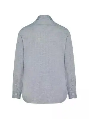 BARBA NAPOLI Herringbone-weave Long-sleeve Shirt