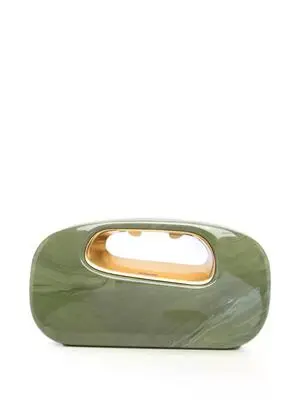 Cult Gaia Amara Marbled Clutch Bag - Green