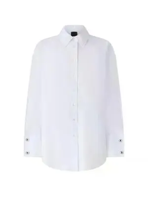 Pinko Embellished-cuff Cotton Shirt - White