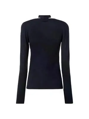 Pinko Lace-trim Tie-neck Sweater
