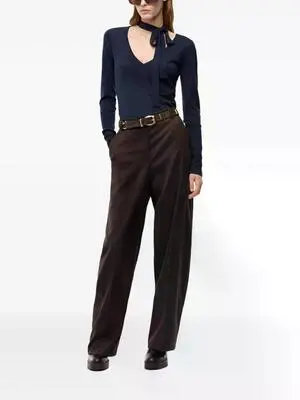 Pinko Lace-trim Tie-neck Sweater - Blue