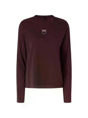 Pinko Love Birds Plaque Long Sleeve T-shirt - Red
