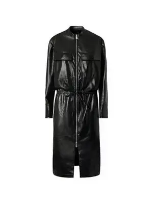 Pinko Panelled Drawstring-waist Faux-leather Dress - Black