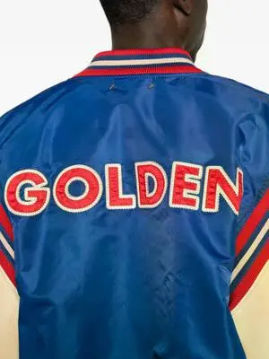 GOLDEN GOOSE Leather-sleeve Journey Bomber Jacket - Blue