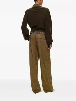 Pinko Cropped V-neck Sweater - Green