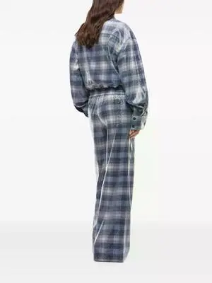 Pinko Palazzo Trousers With Check Pattern And Sequins