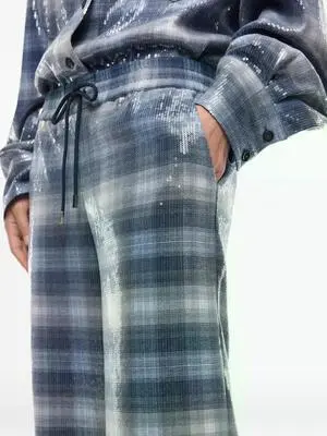 Pinko Palazzo Trousers With Check Pattern And Sequins