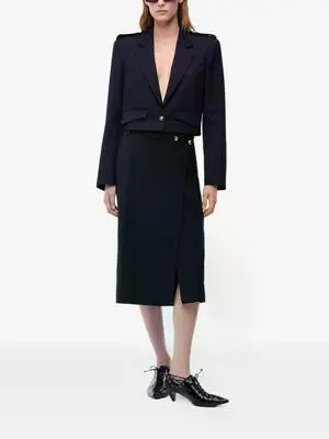 Pinko Wrap-front Button-detail Skirt - Blue