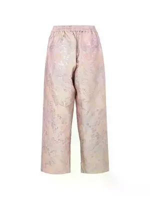 Biyan Floral Jacquard Straight-fit Trousers