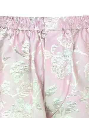 Biyan Floral Jacquard Straight-fit Trousers