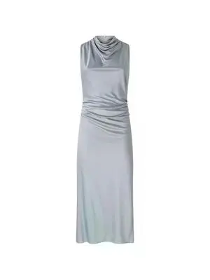 Pinko Midi Sheath Dress With Draped Neck - Blue