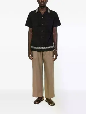 CHE Embroidered Check-pattern Shirt - Black