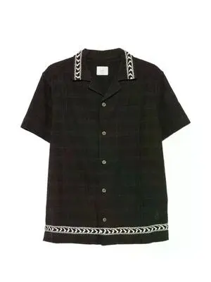 CHE Embroidered Check-pattern Shirt - Black