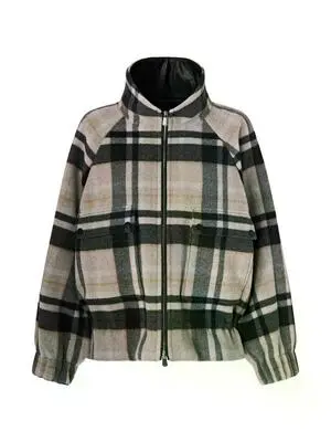 Pinko Borragine Checked Zip-fastening Jacket - Neutrals