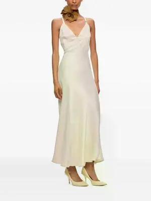Pinko Satin Finish V-neck Slip Dress