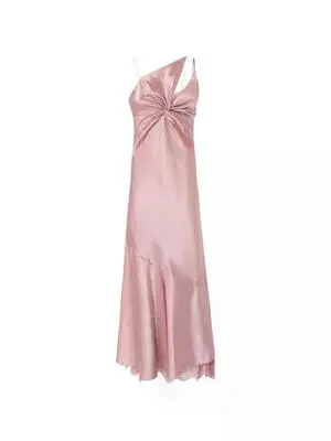 Pinko Lace-trimmed Twisted Detail Midi Dress - Pink