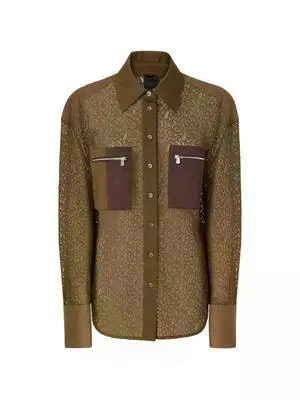 Pinko Lace Panelled Shirt - Green