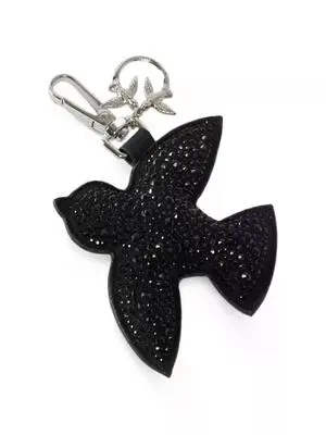 Pinko Love Birds Crystal-embellished Keyring - Black