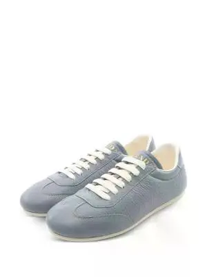 Prada Leather Lace-up Sneakers - Grey