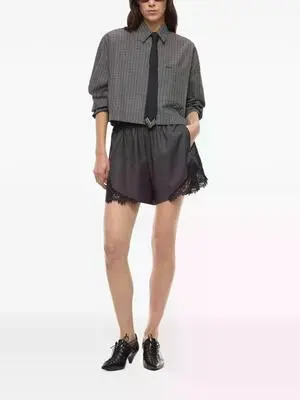 Pinko Lace-trimmed Drawstring Shorts - Grey