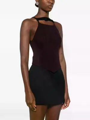 COURREGES Ribbed Logo-patch Top