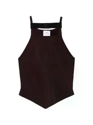 COURREGES Ribbed Logo-patch Top - Purple