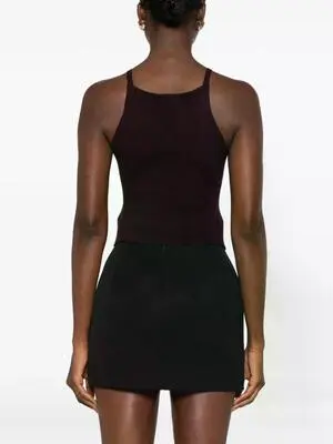 COURREGES Ribbed Logo Patch Top - Purple