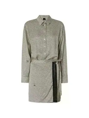 Pinko Polka-dot Lace-trim Shirt Dress - Neutrals