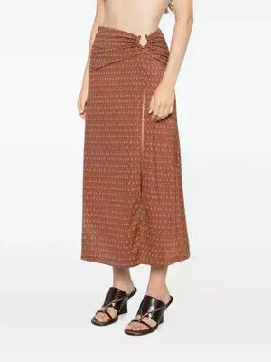 Johanna Ortiz Under The Sun Paisley Print Skirt - Brown