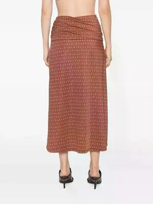 Johanna Ortiz Under The Sun Paisley Print Skirt - Brown