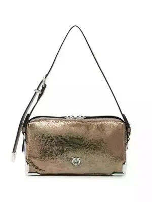Pinko Love Birds Snakeskin-effect Shoulder Bag - Brown