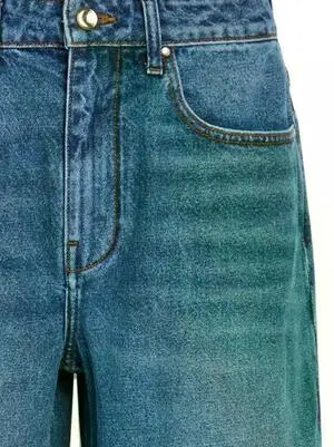 Ossou Wide-leg Jeans With Contrast Topstitching - Blue