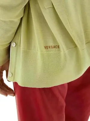 Versace Embroidered Wool Knit Cardigan