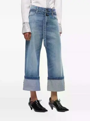 Pinko Belted Turned-up Jeans