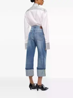 Pinko Belted Turned-up Jeans