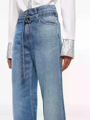Pinko Belted Turned-up Jeans