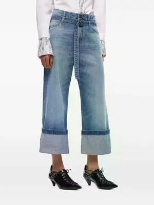 Pinko Belted Turned-up Jeans