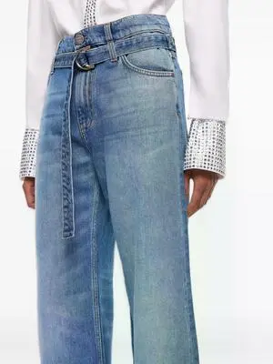 Pinko Belted Turned-up Jeans