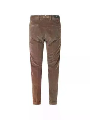 BRIGLIA 1949 Corduroy Turn-up Trousers - Brown