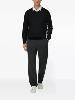 Boggi Milano V-neck Fine Gauge Extrafine Merino Wool Jumper