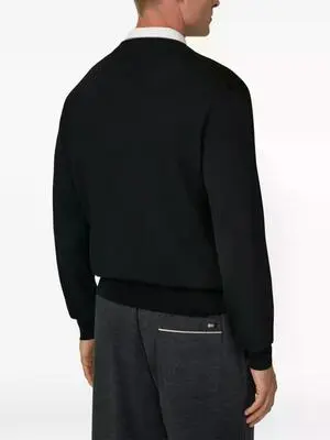 Boggi Milano V-neck Fine Gauge Extrafine Merino Wool Jumper