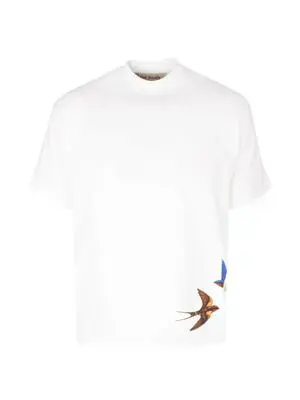 EXIT SOCIETY Bird-print T-shirt - White
