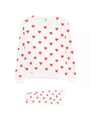Petit Bateau Heart-print Pyjamas - White