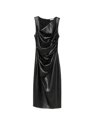Patrizia Pepe Coated-finish Draped Dress
