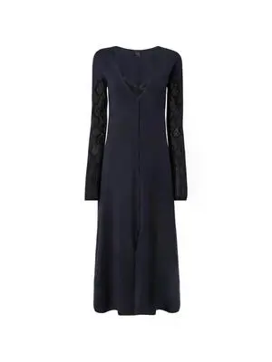 Pinko Lace-panelled Button-up Dress - Blue