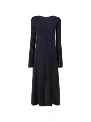 Pinko Lace-panelled Button-up Dress - Blue