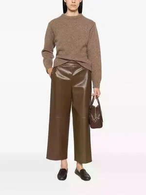 Max Mara Faux-leather Cropped Trousers